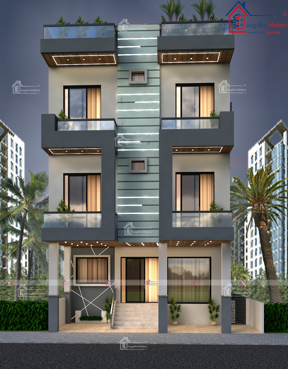 Modern 3D Hotel Exte...