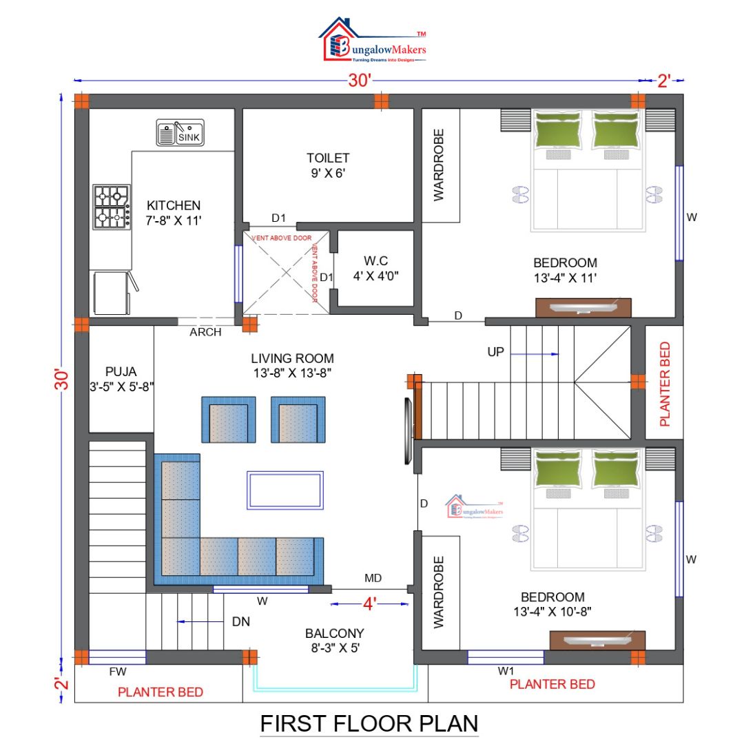 900 sq. ft. House Fl...