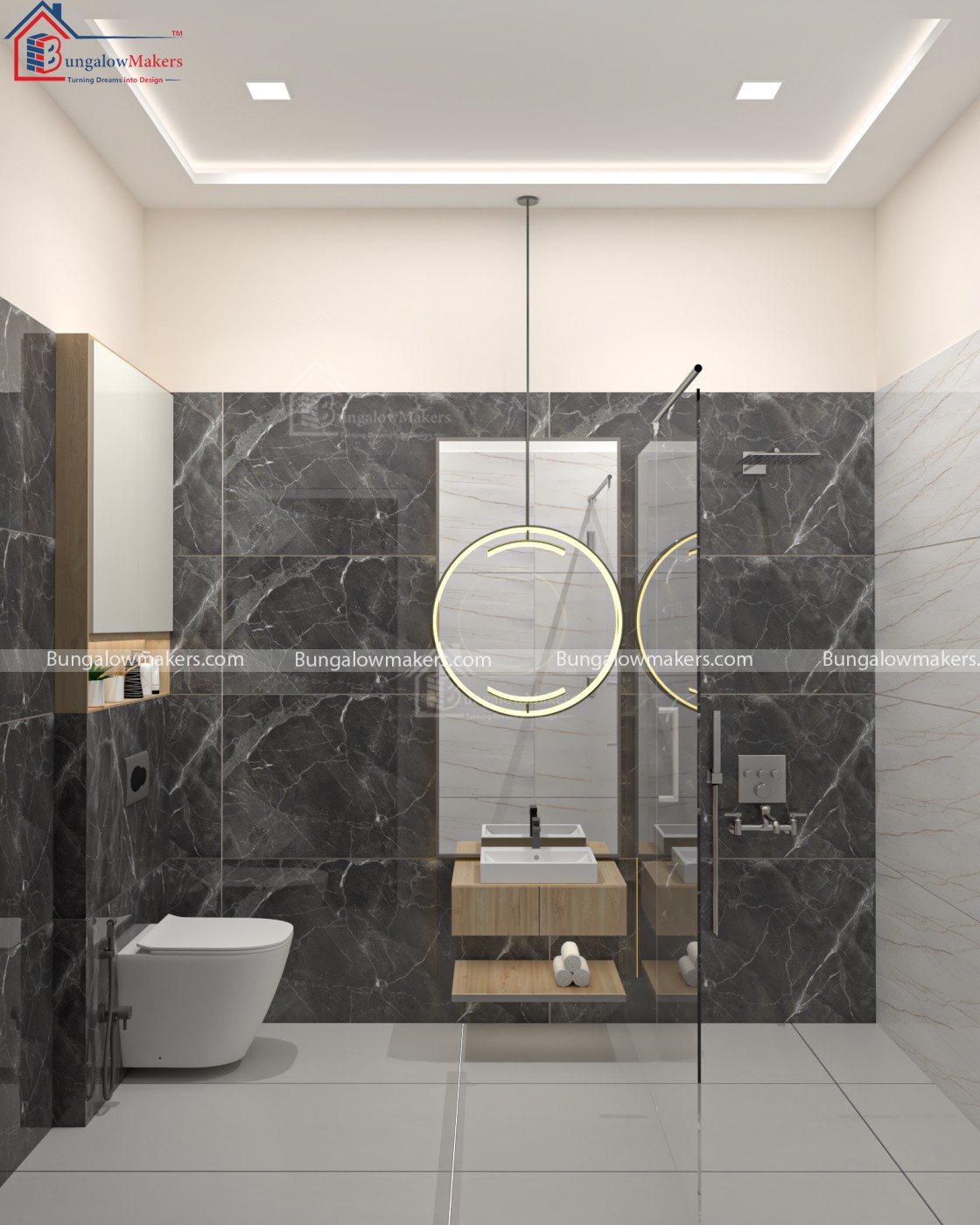 Modern Washroom Designs | 45 Sq. Ft. Washroom Interior Ideas